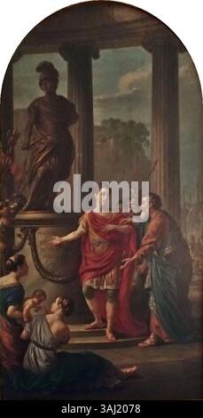 The painting by Joseph-Marie Vien from 1767 features Julius Caesar in ...