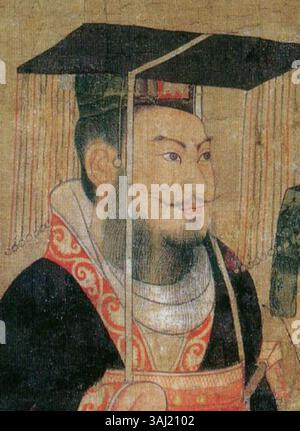 This detailed segment of the 'Thirteen Emperors Scroll' by Yan Li-pen ...