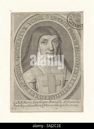 This print commemorates the death of Marie Angelique Arnauld, Abbess of ...