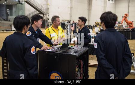 Teams competing in NASA's 3D-Printed Habitat Challenge, held at ...