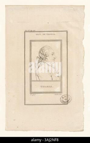 This intaglio print, titled 'Antoine-Léonard Thomas,' is part of the ...