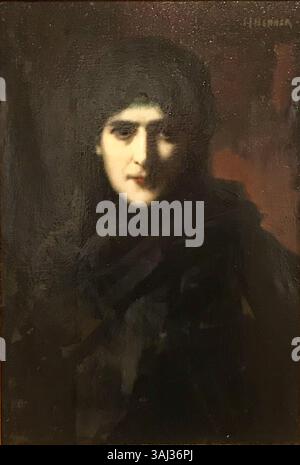 A painting by Jean-Jacques Henner titled 'Fabiola', depicting the ...