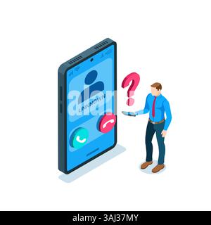 Smartphone incognito icon isometric vector. Phone call. Mobile ...