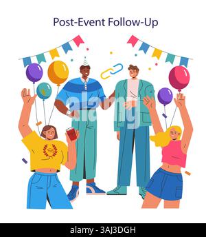 Event agency post-event follow-up illustration. It captures a ...