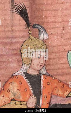 This illustration from the Baburnama manuscript depicts the Mughal ...