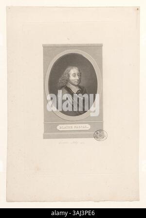 This intaglio print portrays Blaise Pascal (1623–1662), best known for ...