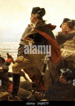 The famous painting, 'Washington Crossing the Delaware,' depicts George ...