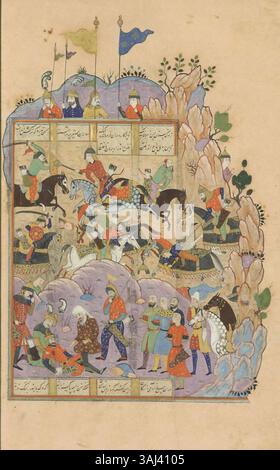A Safavid-era gouache painting from Shiraz, Iran, circa 1560, depicts ...
