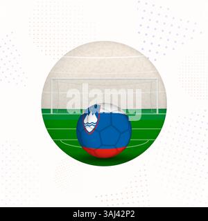 Football ball with Slovenia flag pattern, soccer ball with flag of ...