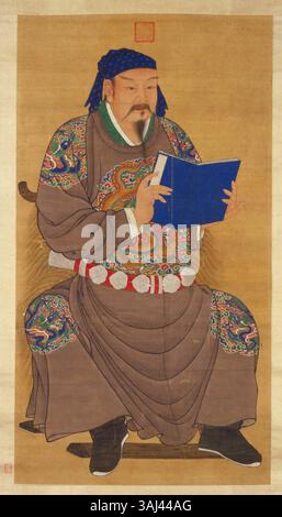 This painting from the Ming Dynasty (1368-1644) depicts the Hongwu ...