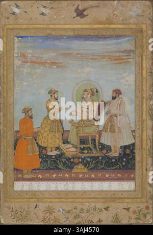 This folio from the Shah Jahan Album depicts the Mughal emperor Shah ...