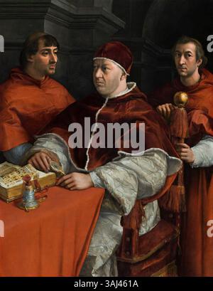 Raphael's 1518 painting 'Portrait of Pope Leo X and his cousins ...