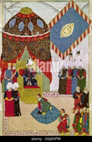 This painting depicts the diplomatic encounter between Bulgarian envoys ...
