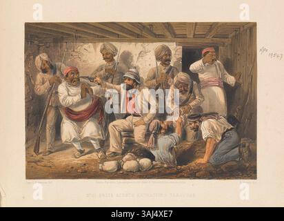 The Indian Mutiny 1857-1859 Aftermath of the Siege of Lucknow. The damaged gate of the Small ...