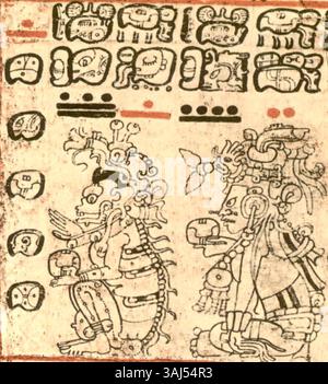 An ancient manuscript features intricate scripts and symbols, filled ...