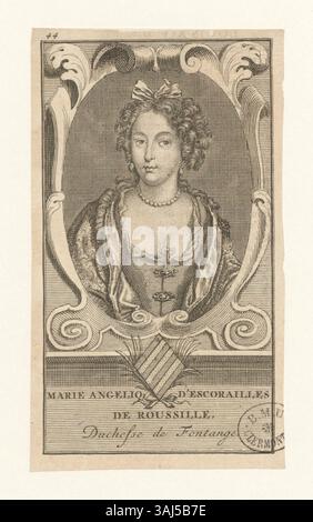 An intaglio print of Marie-Angélique de Scorrailles, Duchess of ...