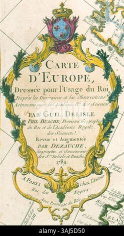 Map of Europe 1789 by Jean-Claude Dezauche Stock Photo - Alamy