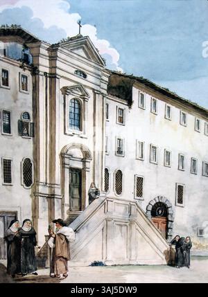 A painting by Achille Pinelli, depicting the church of San Nicola degli ...