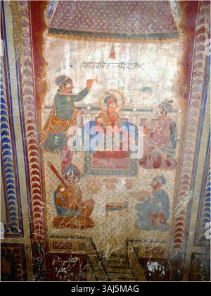 Fresco from the Khem Singh Bedi haveli depicting Baba Atal Rai Sodhi (son of Guru Hargobind) at ...