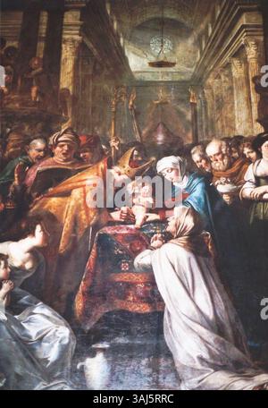 This 1615 painting by Louis Finson depicts the Massacre of the ...