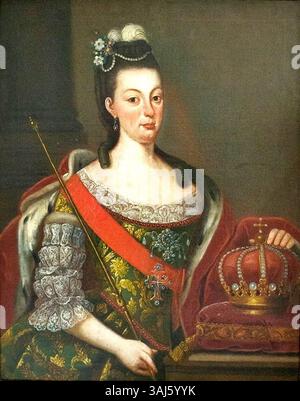 Queen Maria I of Portugal (1734-1816) in an 18th century painting Stock ...