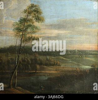 This landscape painting, created between 1600 and 1629, depicts the ...