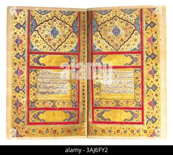 This Naskh script manuscript features Qur'anic verses, an important ...