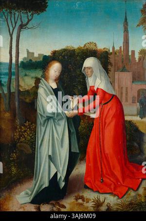 Circle of Jan Provost - Triptych. Visitation of Mary between St. Ursula ...