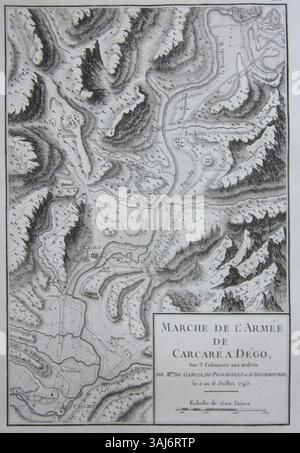 This 1777 map depicts the Franco-Spanish encampments led by Marshal ...