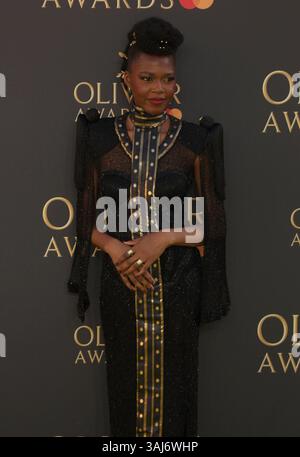 London, UK. Benedict Lombe at Mastercard sponsored 2025 Olivier Awards ...