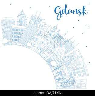 Gdansk cityscape line art vector illustration Stock Vector Image & Art ...