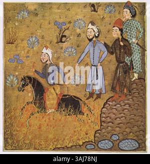 This painting depicts the legendary Persian story of Shirin praying ...