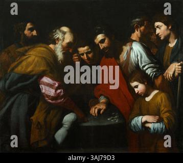 A painting of Joseph being sold by his brothers, illustrating a ...