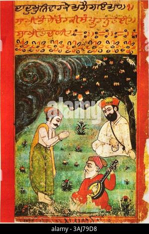 This 1733 painting by Alam Chand Raj, titled 'Nanak with Siddhas in ...