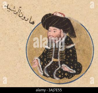 This 1598 portrait from the Zübdet-üt Tevarih genealogy depicts `Abbsid ...