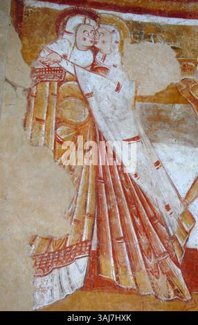 The fresco, 'The Visitation: Elizabeth Greets Mary', painted between ...