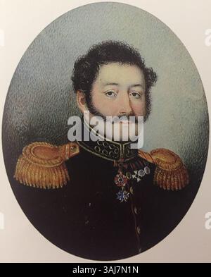 This artwork features a portrait of Alexander Ivanovich Yushkov ...