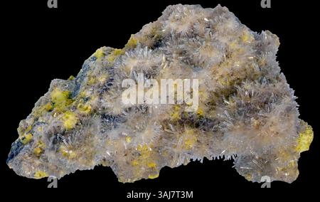 Celestine on Sulphur, Lagrasta Mine, Sicily, Italy Celestine on sulfur ...
