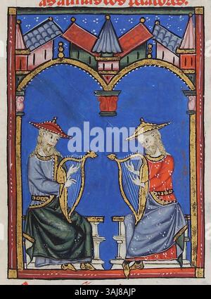 A 13th-century page from the Cantigas de Santa Maria, illustrating ...