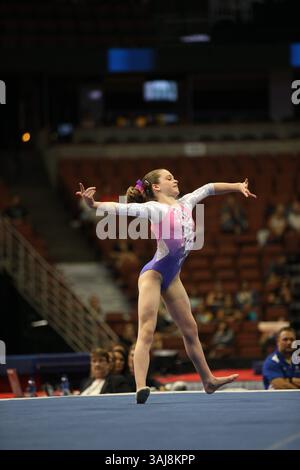 August 18, 2017: Gymnast Annie Beard competes on the first day of the ...