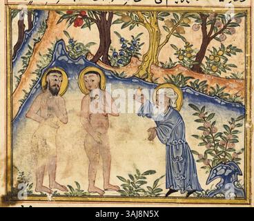 A 14th-century miniature from the 'Chronology of Ancient Nations,' f ...