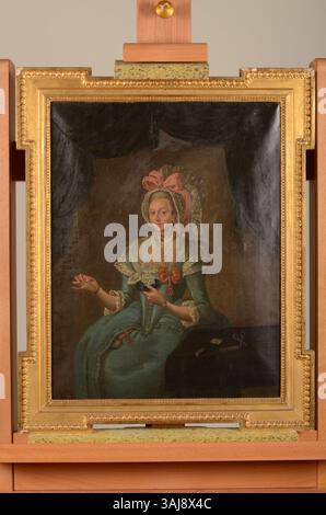 This 1799 portrait of an unknown woman in traditional Frisian costume ...