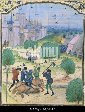 This 15th-century illumination from the 'Chroniques d'Angleterre' by ...