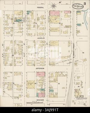 This map, created in June 1889, shows The Dalles, Wasco County, Oregon ...
