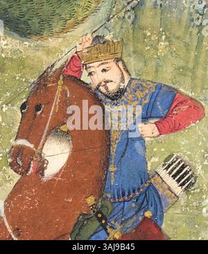 This miniature painting depicts Sultan Ibrahim Adil Shah II of Bijapur ...