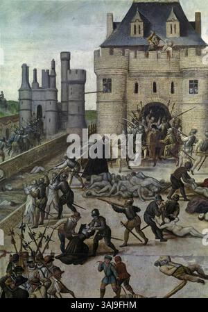 Scene from the St. Bartholomew's Day Massacre. a targeted group of ...