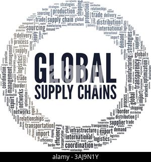 Global Supply Chains word cloud conceptual design isolated on white ...