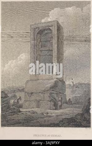 This 1809 drawing by William Angus depicts the ruins of a bridge across ...
