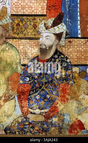 This Mughal portrait of Shah Rukh, painted around 1435-36 by his son ...