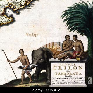 17th century Map of Ceylon (Sri Lanka Stock Photo - Alamy